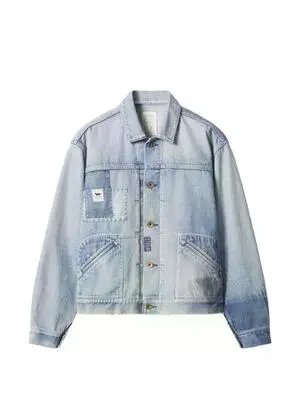 Maison Kitsuné Patchwork Cotton Denim Jacket - Blue