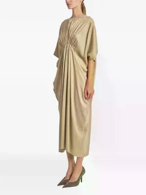 IRINA SCHROTTER Aysha Crystal-embellished Draped Midi Dress