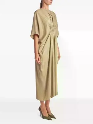 IRINA SCHROTTER Aysha Crystal-embellished Draped Midi Dress