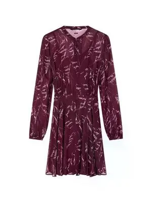Armani Exchange Floral-print Long-sleeve Mini Dress - Red