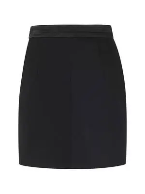 Elisabetta Franchi Miniskirt In Double Layer Stretch Crêpe And Satin Fabrics - Black