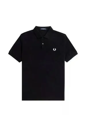 Fred Perry Logo-embroidered Cotton Polo Shirt - Black