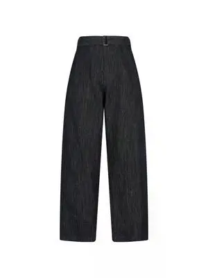 CROQUIS Belted Wide-leg Trousers - Blue