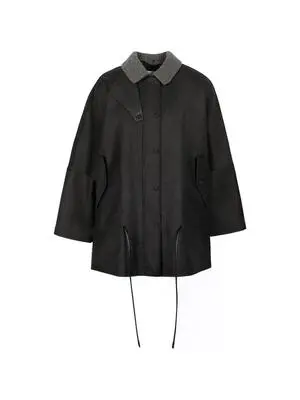 LESS Wool Oversized Coat - Black