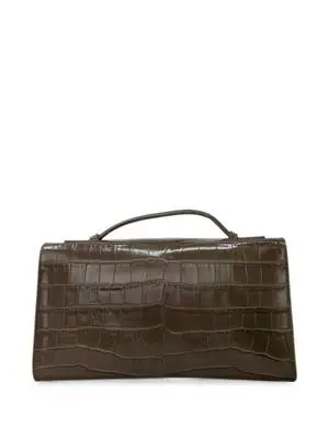 AVENUE 67 Paloma Croc-effect Leather Clutch Bag - Brown