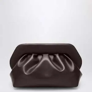 THEMOIRE Bios Plum-colored Leather Clutch Bag - Brown