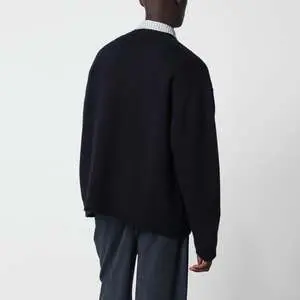 Studio Nicholson Hemyl Dark Navy Lambswool Sweater