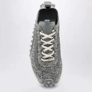AMI Paris Mirage Sneakers In And Ivory Mesh - Grey