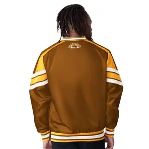 STARTER Boston Bruins Reliever V-neck Pullover Jacket - Black