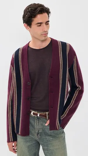 Guest In Residence Baja Everywear Cashmere Cardigan - Fig Combo