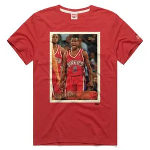 HOMAGE Allen Iverson Philadelphia 76ers Topps Trading Card Player Tri-blend T-shirt - Red
