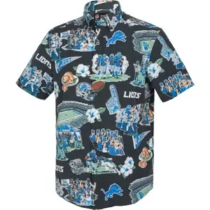 Reyn Spooner Detroit Lions Scenic Button-down Shirt - Black