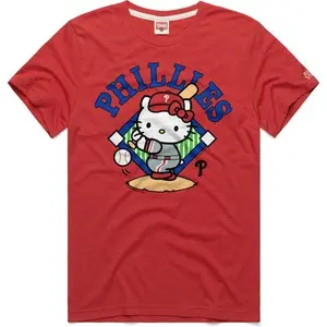HOMAGE Philadelphia Phillies Hello Kitty Tri-blend T-shirt - Red
