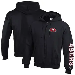 Champion San Francisco 49ers Powerblend Fleece Full-zip Hoodie - Black