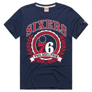HOMAGE Philadelphia 76ers Crest Tri-blend T-shirt - Navy