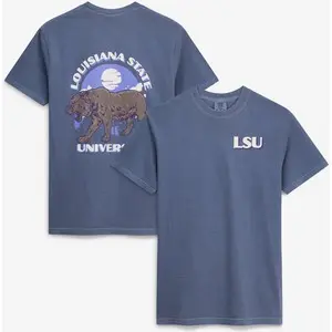 IMAGE ONE Lsu Tigers Comfort Colors Team Statue T-shirt - Navy
