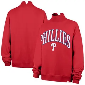 '47 Philadelphia Phillies Oversized Vantage Mock Neck Sweatshirt - Red