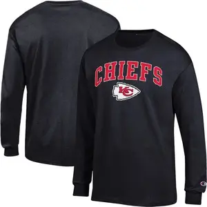 Champion Kansas City Chiefs Arch Over Logo Long Sleeve T-shirt - Black