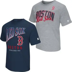 STARTER Heather Gray Boston Red Sox Two-pack T-shirt Set - Navy