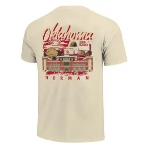IMAGE ONE Oklahoma Sooners Comfort Colors Hand-drawn Campus Stack T-shirt