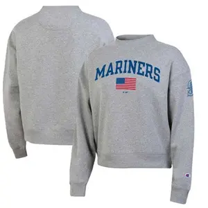 Champion Seattle Mariners Americana Triumph Fleece Tri-blend Sweatshirt - Heather Gray