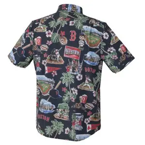Reyn Spooner Boston Red Sox Big & Tall Scenic Performance Tri-blend Aloha Button-down Shirt