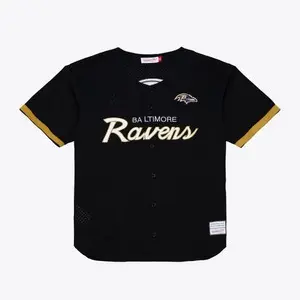 Mitchell & Ness Baltimore Ravens Head Coach Mesh Full-button Fashion Jersey - Black