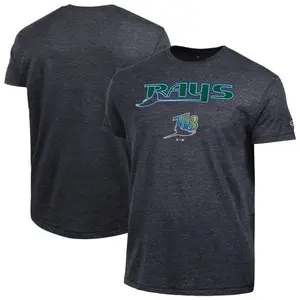 Champion Tampa Bay Rays Cooperstown Wordmark Lockup Tri-blend T-shirt - Black