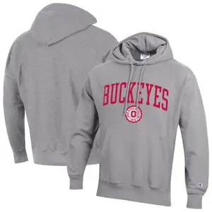 Champion Ohio State Buckeyes Established Reverse Weave Hoodie - Heather Gray