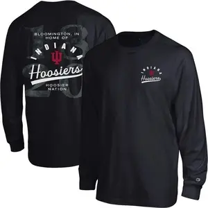 Champion Indiana Hoosiers Laminated All-star Long Sleeve T-shirt - Black