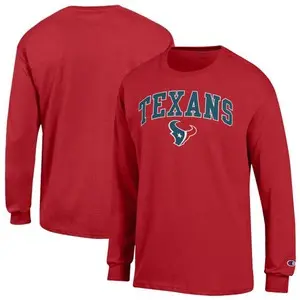 Champion Houston Texans Arch Over Logo Long Sleeve T-shirt - Red