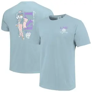 IMAGE ONE Lsu Tigers Americana Mascot Comfort Colors T-shirt - Light Blue