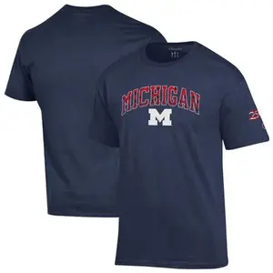 Champion Michigan Wolverines Americana 250th Arch T-shirt - Navy