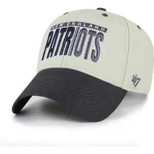 '47 Black New England Patriots Half Block Text Mvp Adjustable Hat - Gray