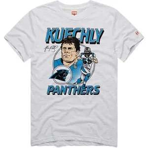 HOMAGE Luke Kuechly Carolina Panthers Classic Illustration Tri-blend T-shirt - Ash