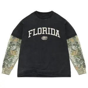 USCAPE APPAREL Camo Florida Gators Back Bay Twofer Heavyweight Long Sleeve T-shirt - Black