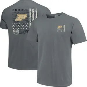 IMAGE ONE Purdue Boilermakers Comfort Colors Oht Camo Overlay T-shirt - Gray