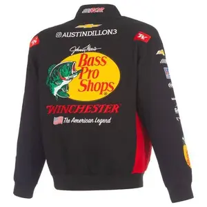 JH DESIGN Austin Dillon 2026 Bass Pro Shops Full-snap Twill Racing Jacket