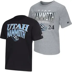 STARTER Heather Gray Utah Mammoth Two-pack T-shirt Set - Black