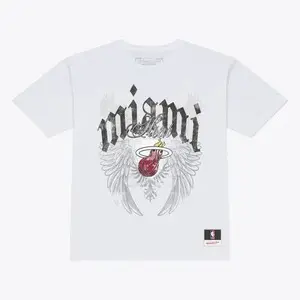 Mitchell & Ness Miami Heat Old English Classic T-shirt - White