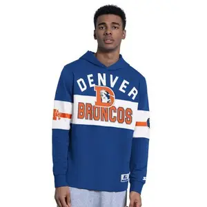 STARTER Denver Broncos Fullback Jersey Hoodie - Blue