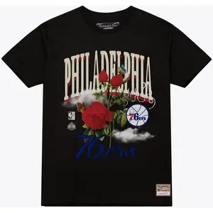 Mitchell & Ness Philadelphia 76ers Floral Graphic T-shirt - Black