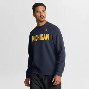 JORDAN BRAND Michigan Wolverines 2026 Sideline Club Sweatshirt - Navy