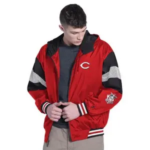 PRO PLAYER Black Cincinnati S Legacy Lightweight Full-zip Hooded Jacket - Red