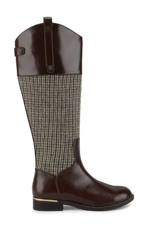 Vintage Havana Fog Knee High Leather Riding Boot - Brown