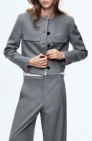 Mango Marker Stretch Blazer - Grey
