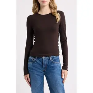 Mango Curlita Long Sleeve T-shirt - Chocolate