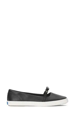 Keds® Leather Square Toe Flat