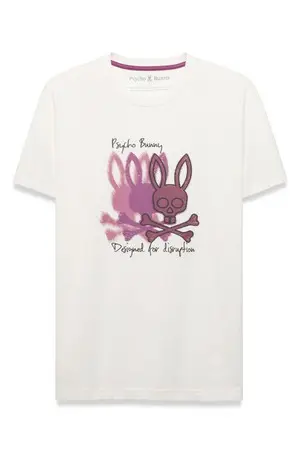 Psycho Bunny Walton Pima Cotton Graphic T-shirt - Ecru