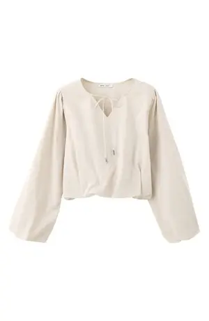 Mango Chiffon Bow Blouse